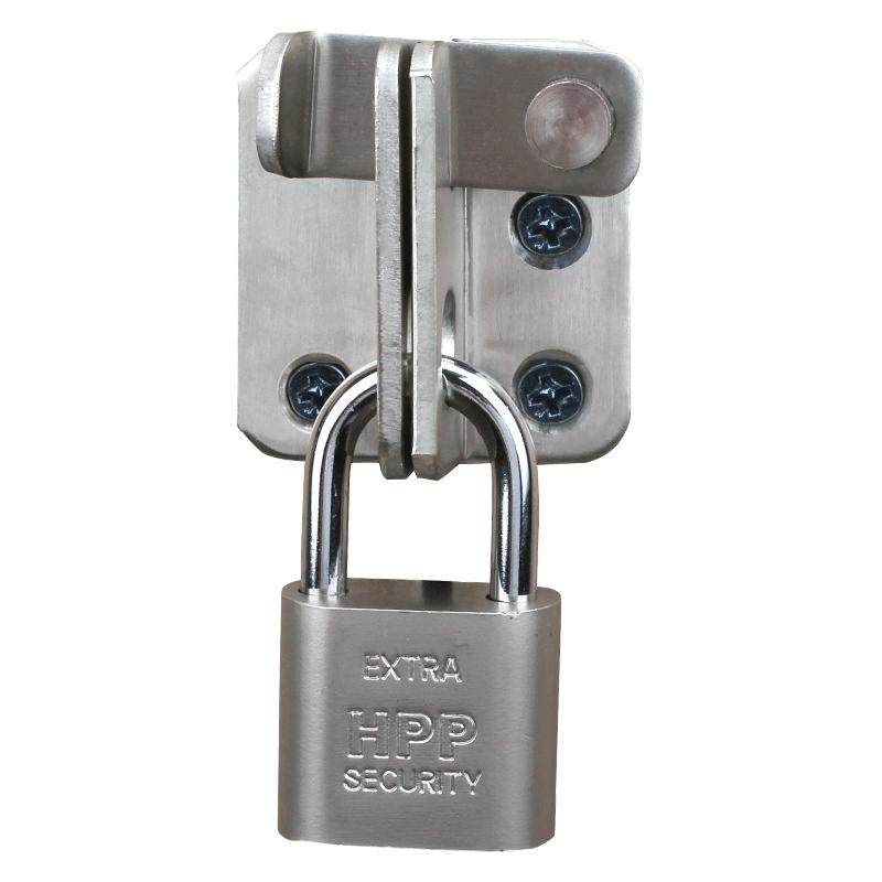 Stainless Steel Bolt-Free Punching Door Buckle Padlock for Cabinet Security