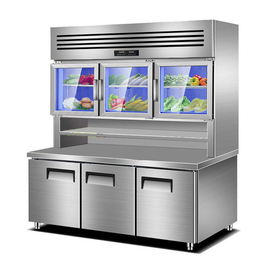 Xuege Kitchen Commercial Stainless Steel Refrigerator Display Cabinet