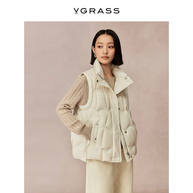 VGRASS thin down jacket vest vest vest female 24 years autumn and winter new warming jacket ...