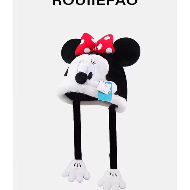 Disney genuine winter hat Mickey Minnie plush hat couple plus velvet ...