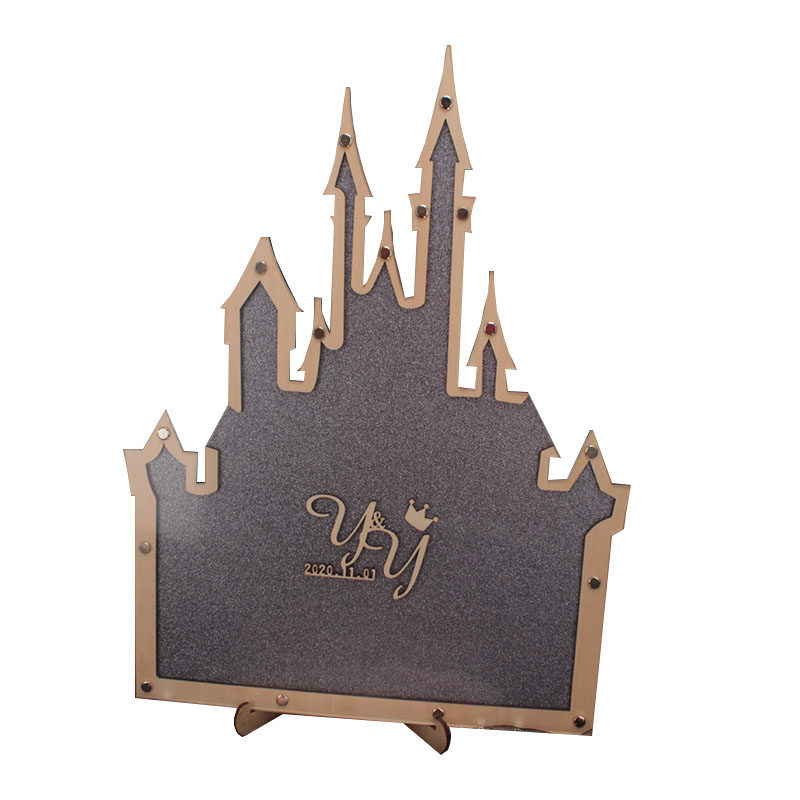 Wooden Guest Book - Iron Gray Sand Castle - Wedding & Event Sign-In
