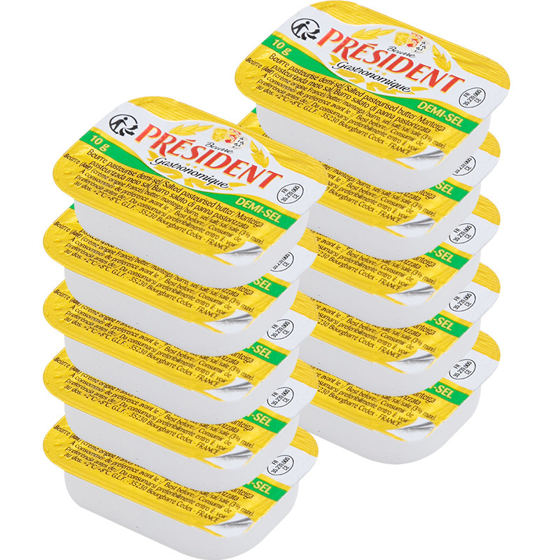 Presidentiële gezouten boterkorrels 10 g x 10 - frans geïmporteerde ...