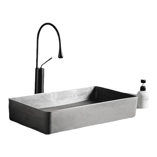 Estclass Rectangular Concrete Wash Basin - Micro Cement Countertop Sink