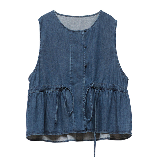 Ancient Moss Denim Vest - Women's Layered Cotton Vest