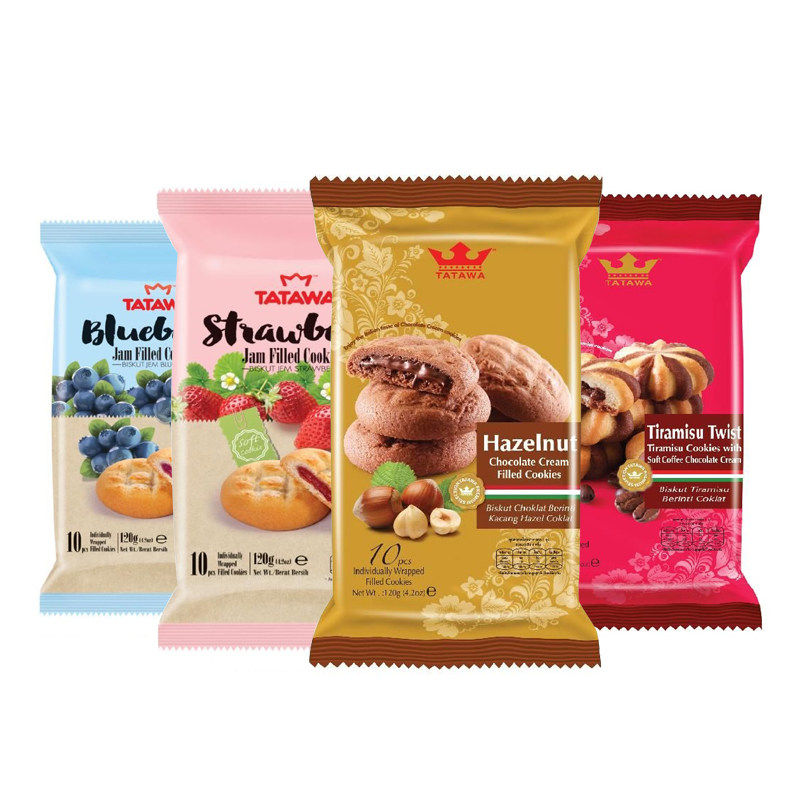 Tatawa Sandwich Cookies 120g x 4 Packs - Soft Biscuits Imported from ...
