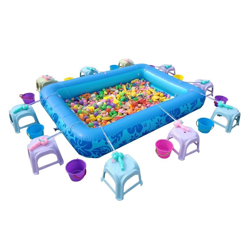 Duoman Schwimmender Schatz Angelteich Set - Aufblasbarer Pool mit ...