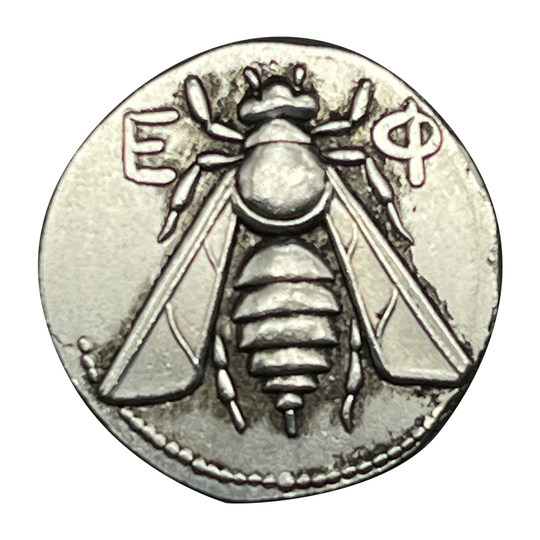 Re-Engraved Ancient Greek Silver Coin - Asia Minor Ephesus Bee Silver ...