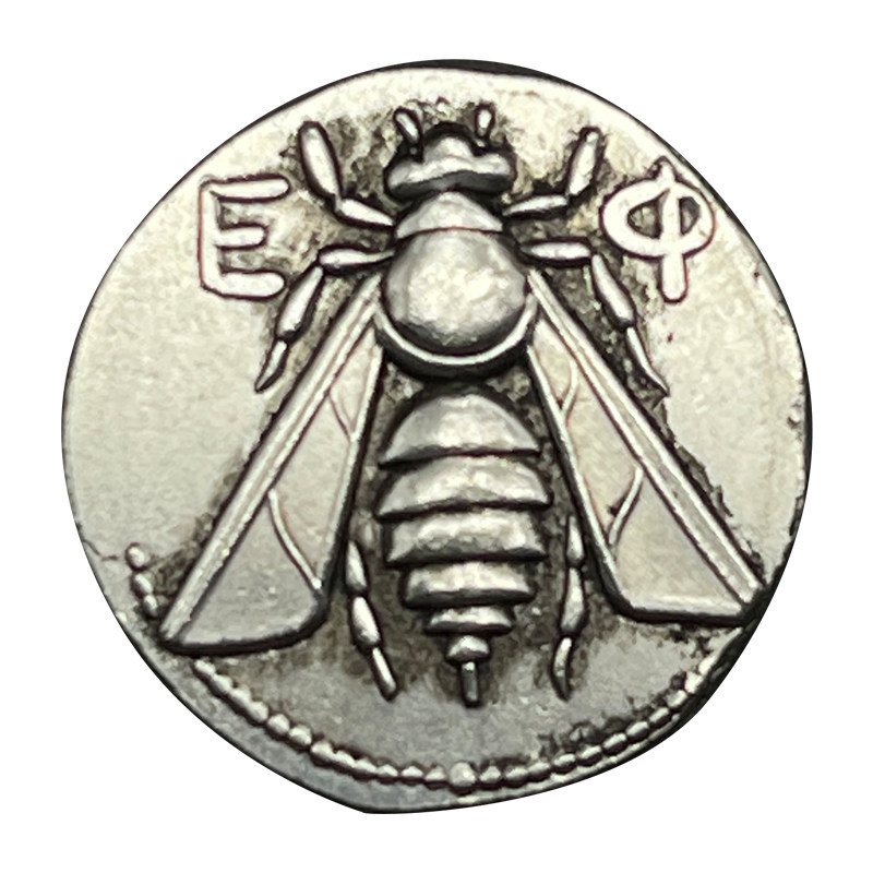 Re-Engraved Ancient Greek Silver Coin - Asia Minor Ephesus Bee Silver ...