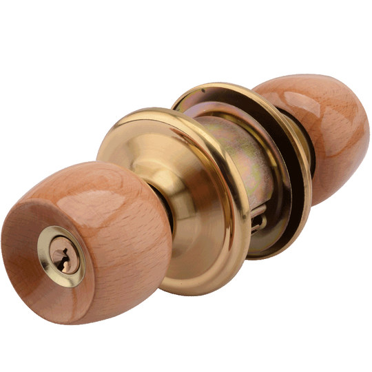 Beech Round Head Door Lock Tongue | Old-Fashioned Bedroom Ball Lock