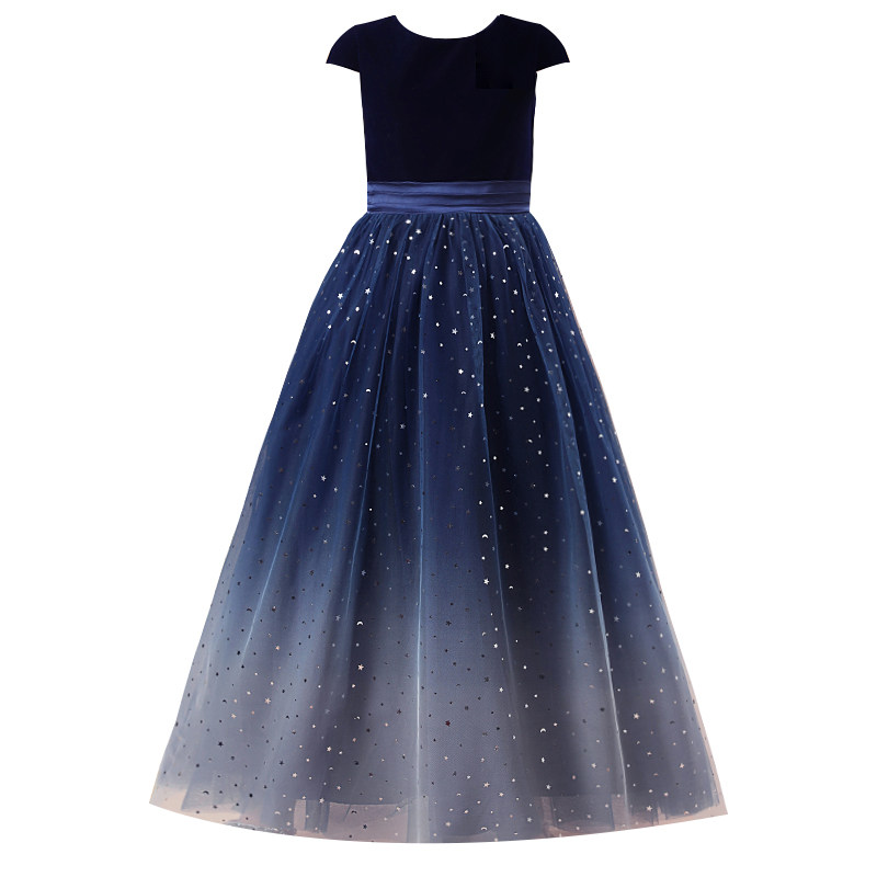 Starry Sky Gauze Girls Princess Dress - High-End Piano Performance ...