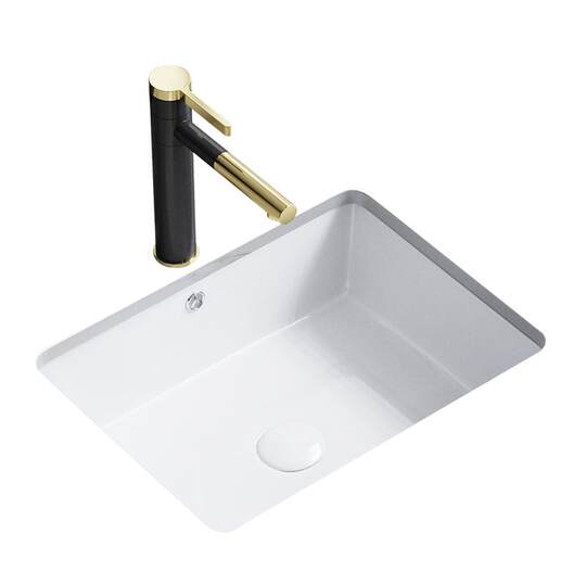 60cm Large 24-Inch Rectangular Ceramic Undercounter Basin Stone Under ...
