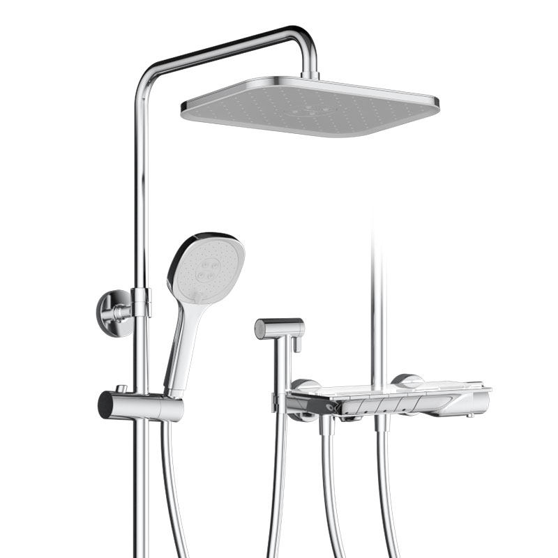 Jomoo 36602-1 Square Copper Shower Set with Fixed Rotating Bracket
