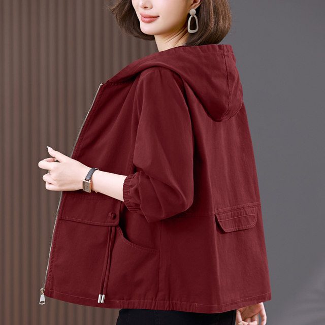 Pure cotton hooded short outer set female 2024 spring and autumn new ...