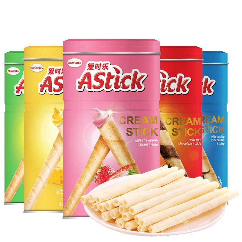 Astick Milk Chocolate Sandwich Stick - Rolled Crispy Wafer 150g Can