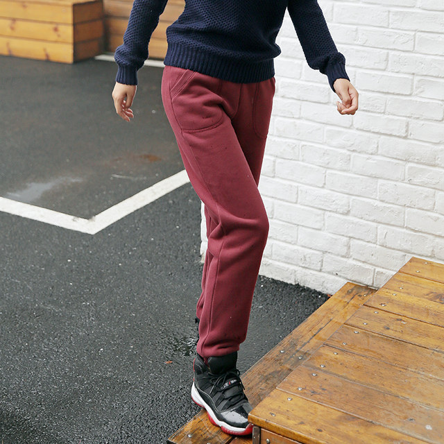 Huanbai autumn and winter double-layer sweatpants women's velvet ...