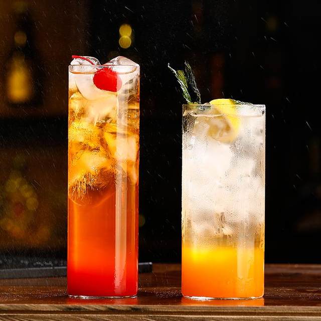 Lightly bottomless glass cup cocktail glass simple long drink cup ...