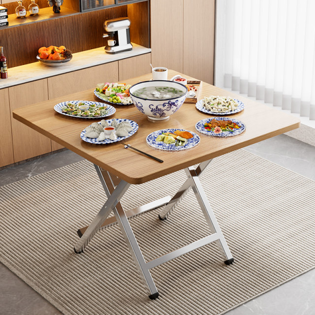 Small square table folding dining table simple eating small table home ...
