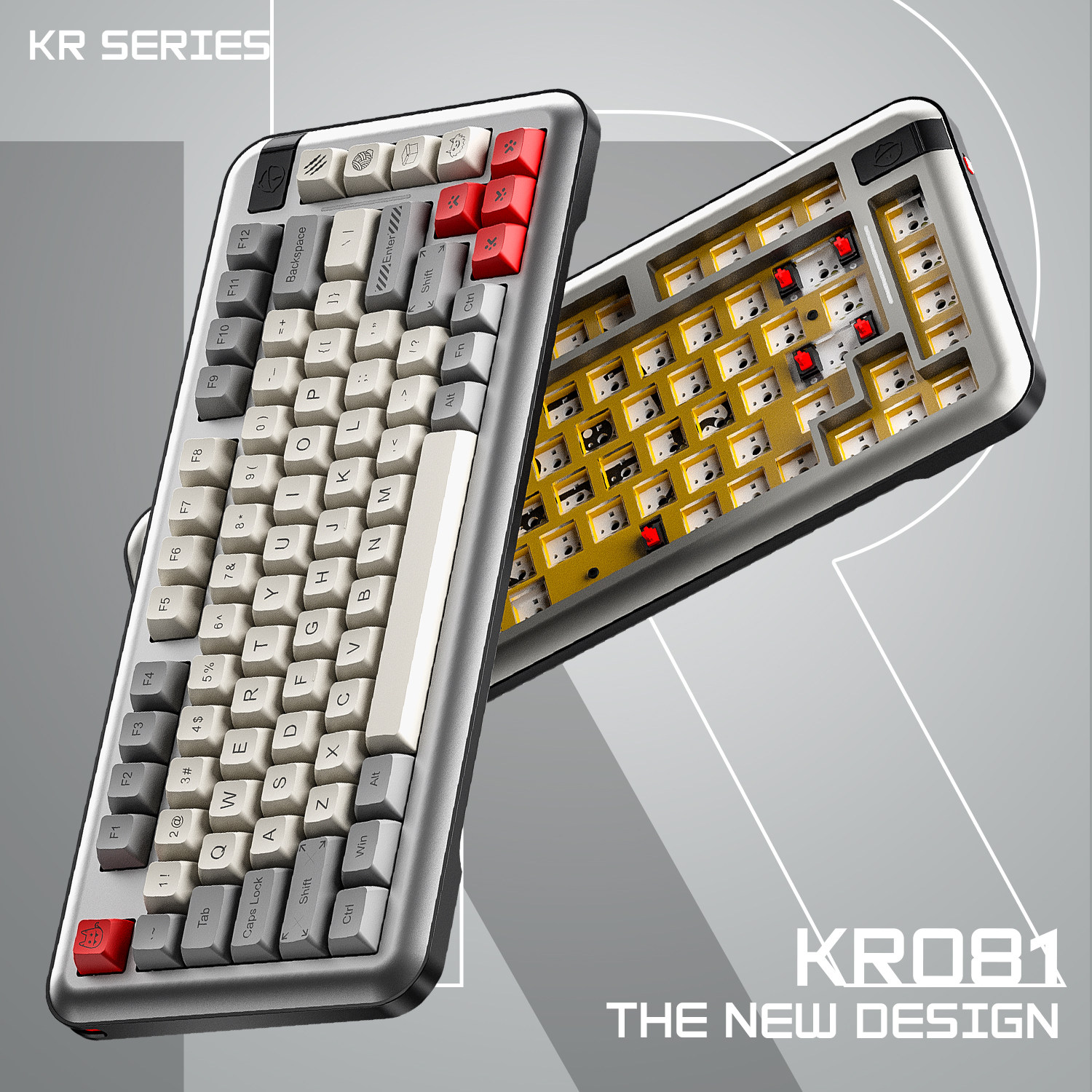 Qeeke Studio KR-081 mechanical keyboard 81 key 75%three-mode gasket ...