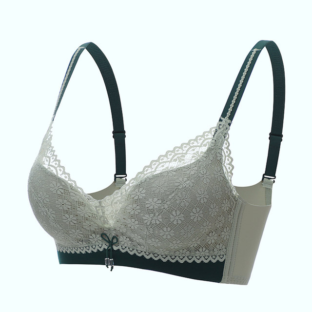 Lace embroidered underwear for women with thick flat breasts and small ...