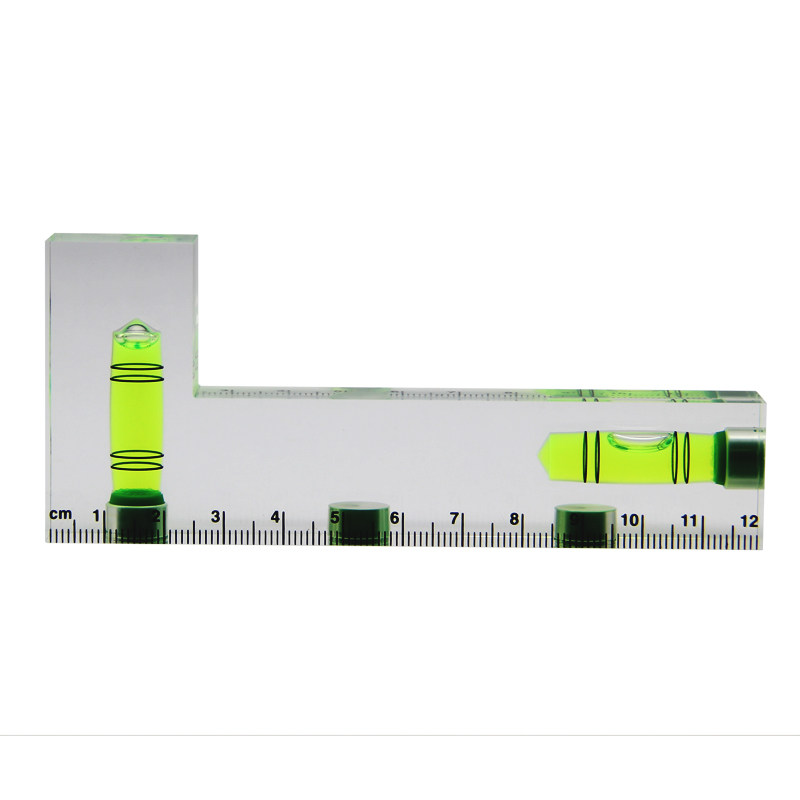 L-Shaped Fully Transparent Two-Way Horizontal Bubble 120mm | Strong ...