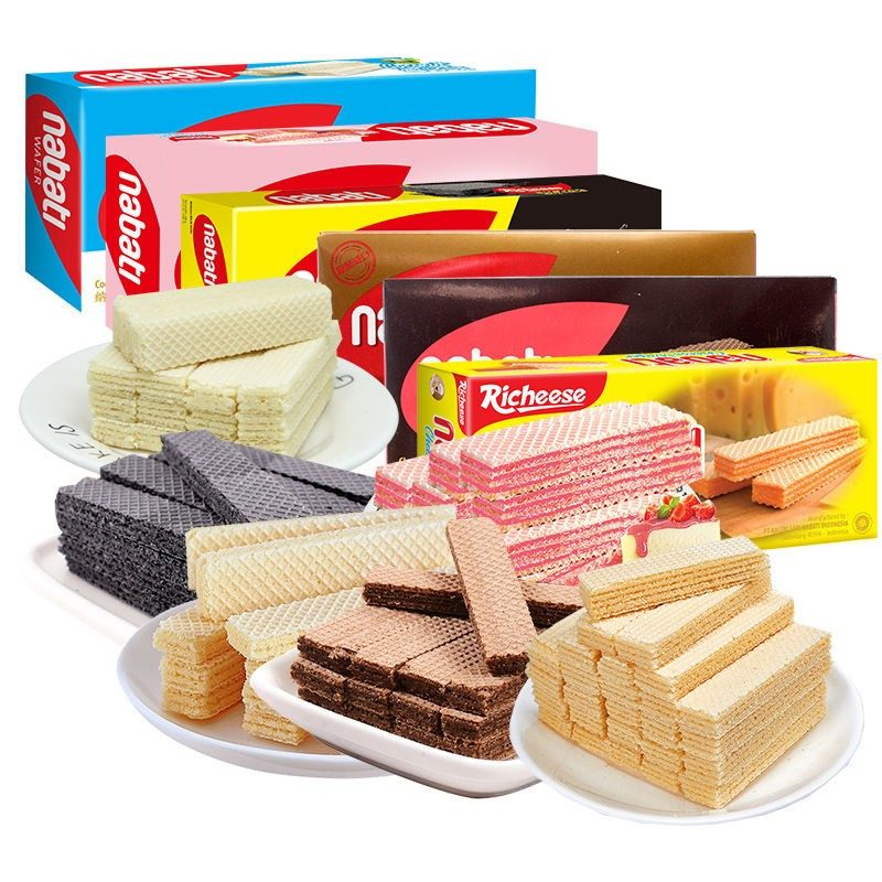 Biscotti Wafer Richeese Naboti - Gusto Formaggio e Fragola - 145g