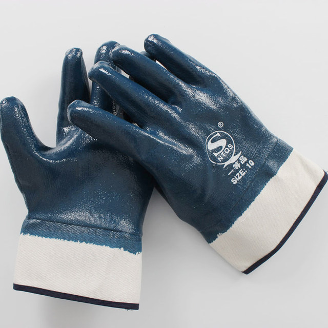 Fully -soaked oil -resistant glove industry labor insurance protective ...