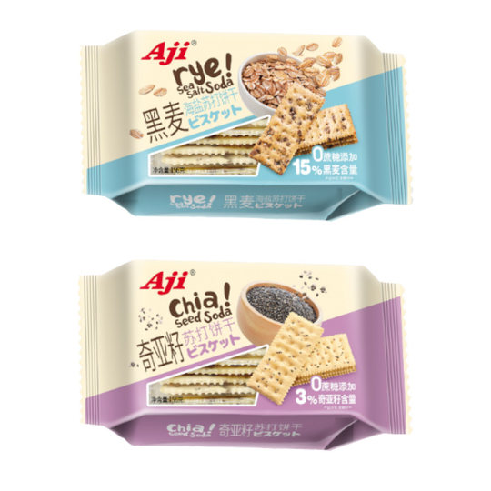 Aji Rye Sea Salt Soda Crackers 0 Sucrose Added Chia Seeds Full Meal ...