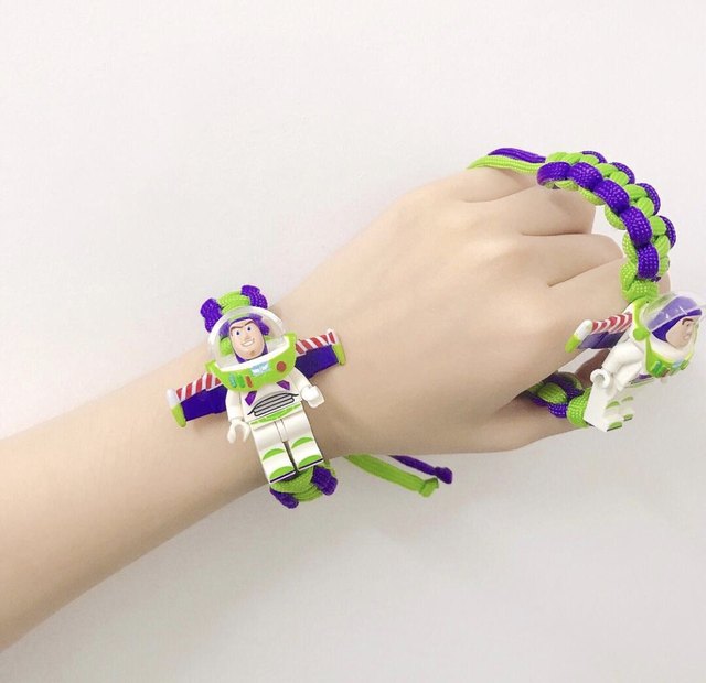 Cartoon Buzz Lightyear Bracelet Building Block Braided Bracelet Male ...