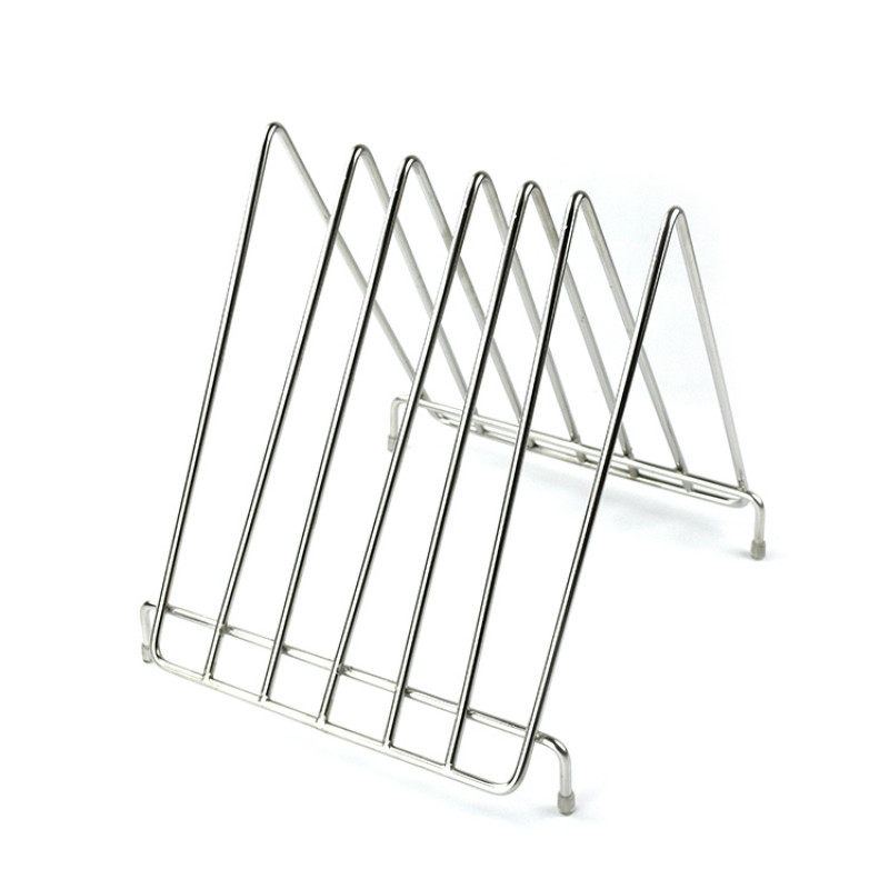 Stainless Steel 6-Grid Chopping Board Rack - Kitchen Plastic Storage ...