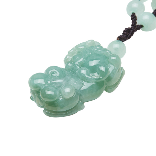 Burmese Jade Pixiu Pendant - Ice Glutinous Type, Brave Troops Design