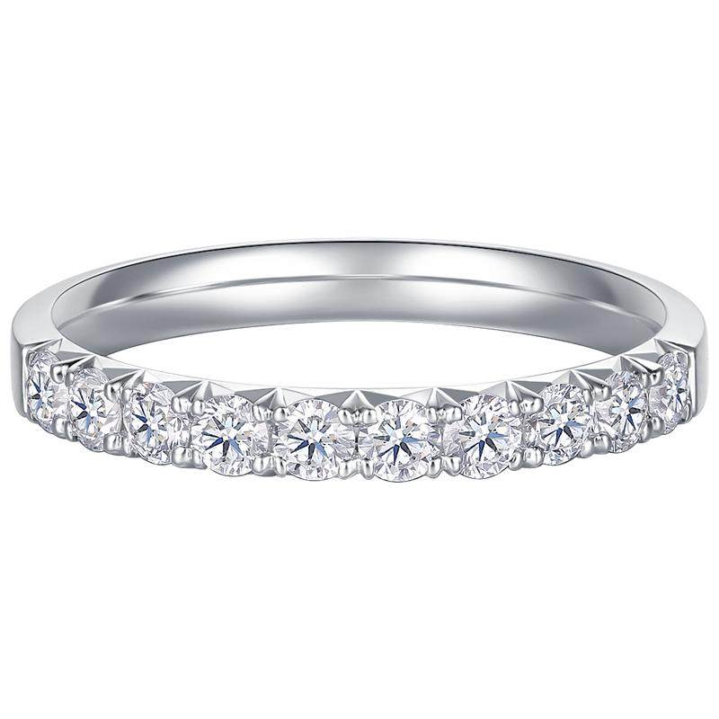 TSL Xie Ruilin 18K Gold Diamond Row Ring - K White Ring for Women