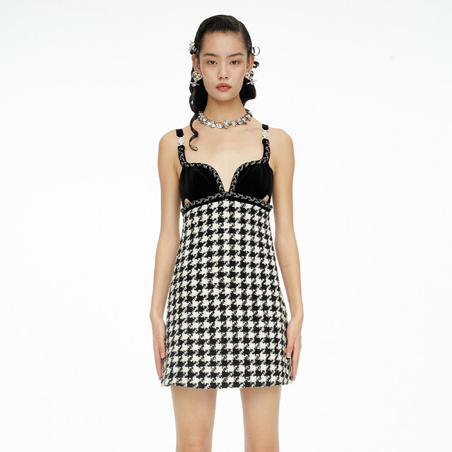 Le Fame/Rubym winter new contrasting color stitching thousands of bird ...