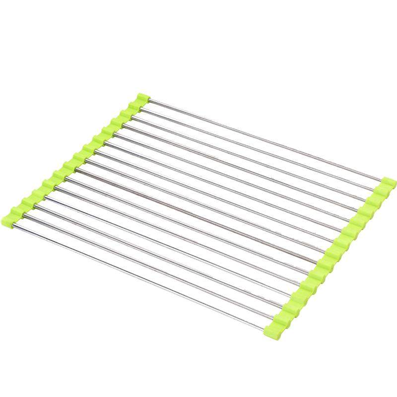 304 Stainless Steel Foldable Storage Drain Rack - Silicone Drain Basket ...