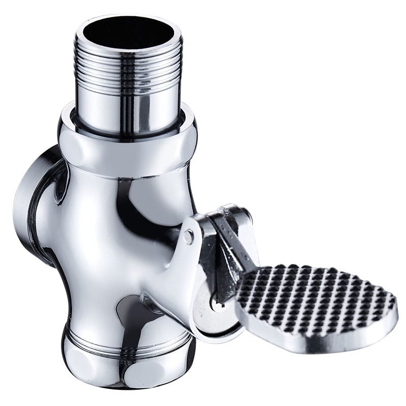 Brass Foot-Operated Squat Toilet Flush Valve for Bathroom