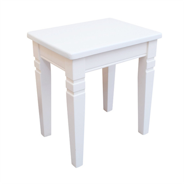 Solid wooden stool table stool food stool soft bag ivory white wooden ...
