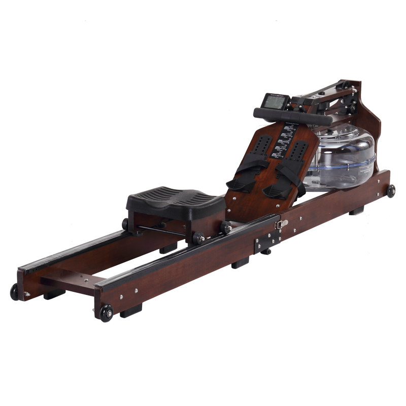 Wood Grain Water Resistance Rowing Machine - Foldable Home Fitness