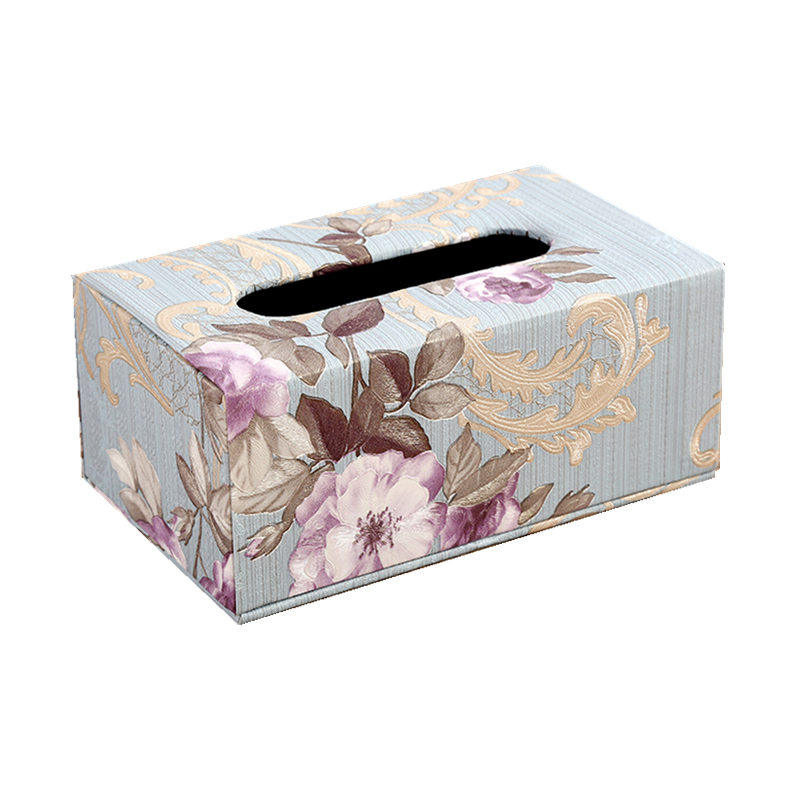 Miaomiaowu European Style Wooden Tissue Box - Leather Finish