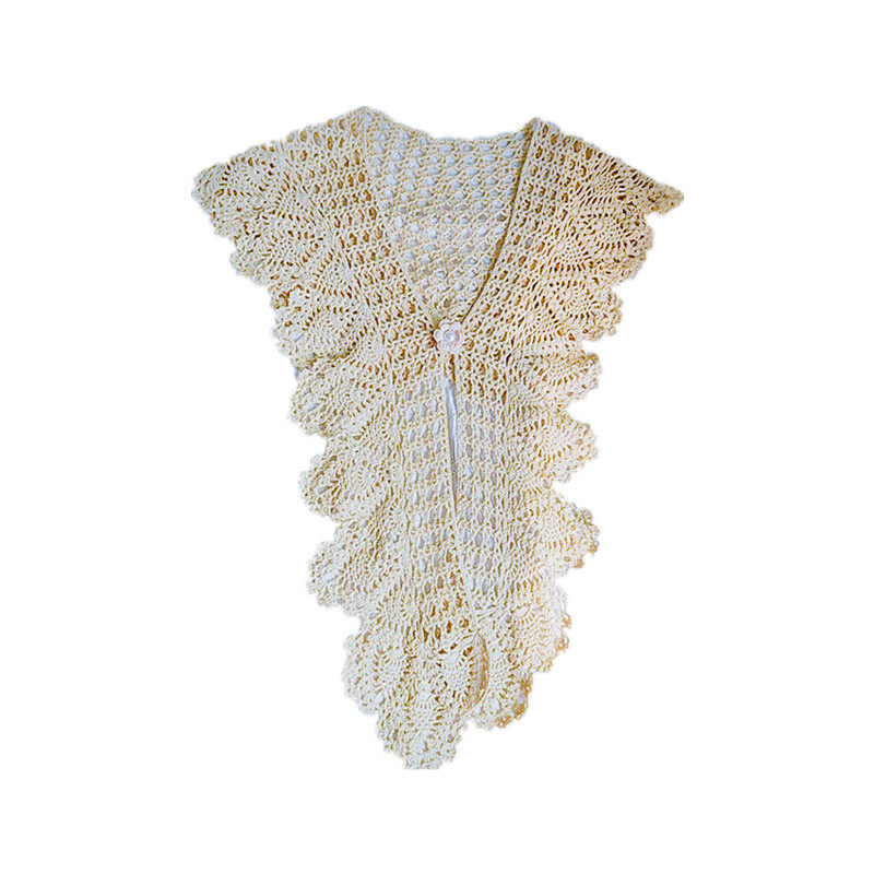 Crochet Triangle Shawl - Women's Cotton Phoenix Tail Flower Scarf