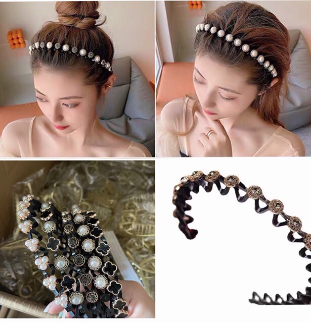 Non -slip pearl broken hair hoop bangs fix the head hoop, wash the face ...