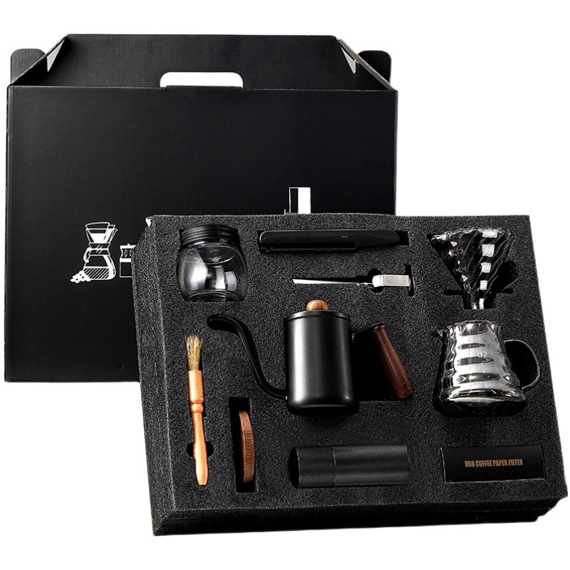 Hand Brew Coffee Set with Grinder and Outdoor Equipment - Gift Box Included