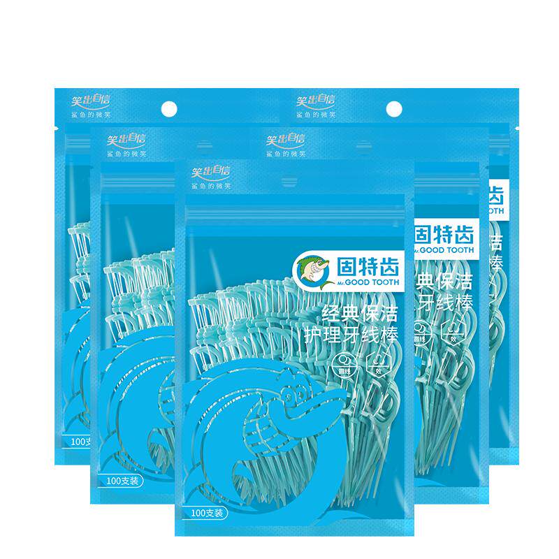 Good Teeth Straight Handle Round Floss Stick - Family Pack Portable, 5 ...