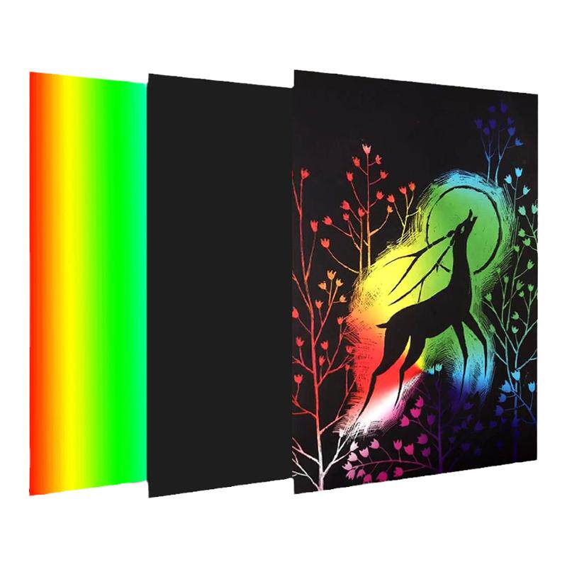 Dis Bear Scratch Art Paper - Rainbow Colored Scratchboards for Kids ...