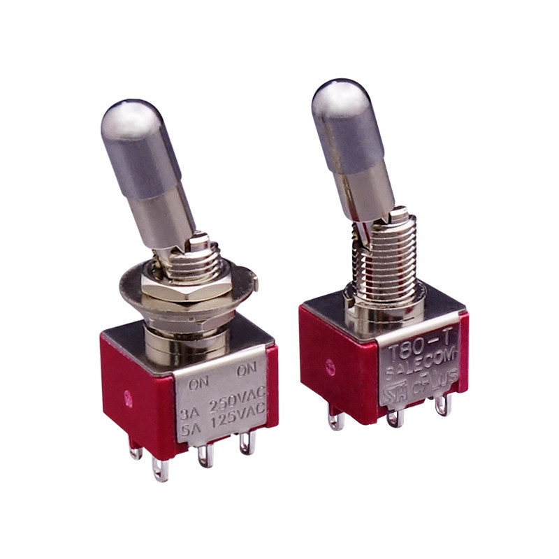 Salecom M6mm プル・トグルロッカースイッチ、セルフロック電源スイッチ (2ギア 3ピン/6ピンオプション)