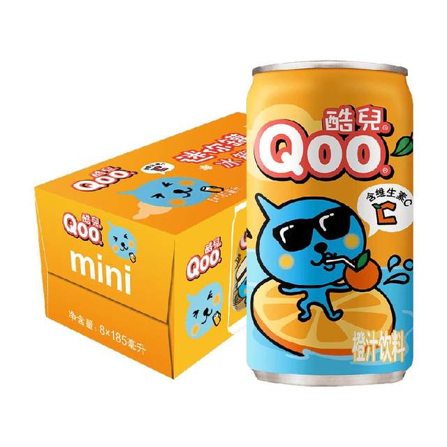 Coca -Cola Meiyuan Kuer Qoo qoo ingredients/fruit juice drink orange juice drink mini jar 185ml ...