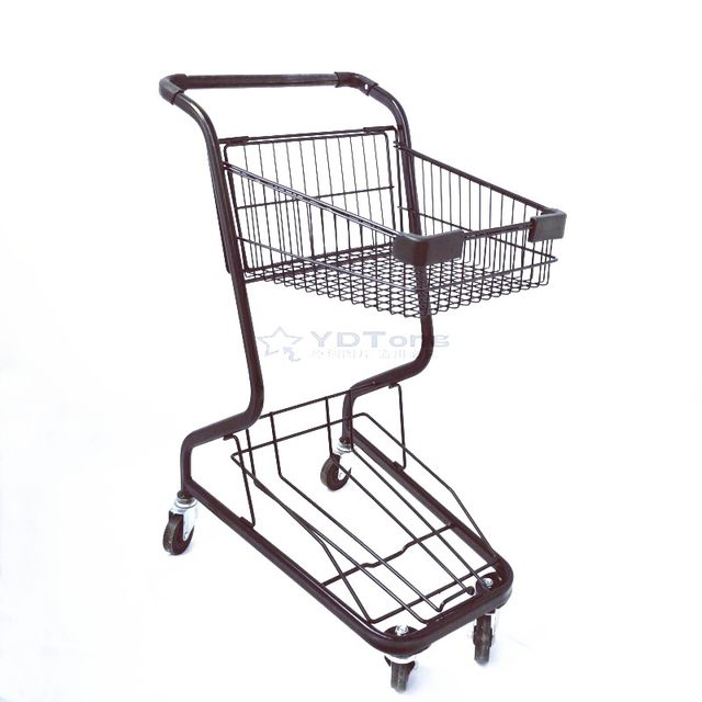 Supermarket shopping vehicle double -layer hand cart, KTV pink hand ...