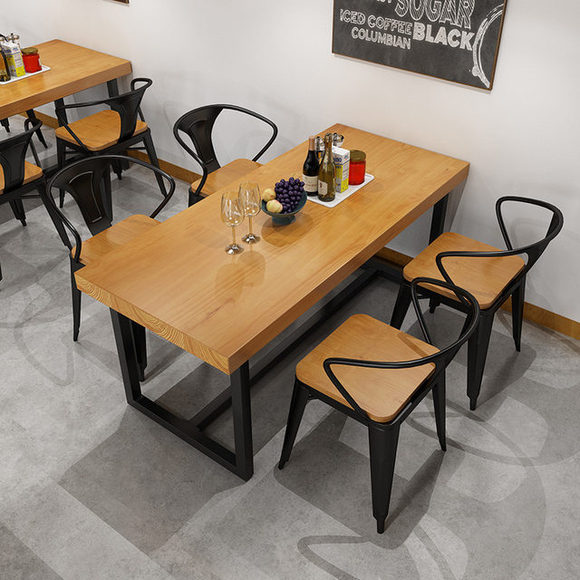 Barbecue restaurant solid wood table rectangular commercial hotel ...