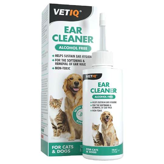 Vetiq Ear Cleaning Solution 100ml - Ear Drops for Ear Mites in Dogs and ...