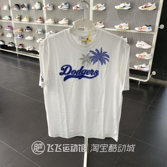 Summer authentic MLB simple LOGO versatile NY round neck male and ...