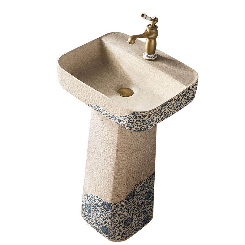 Ceramic Wash Basin - Retro Art Column Sink