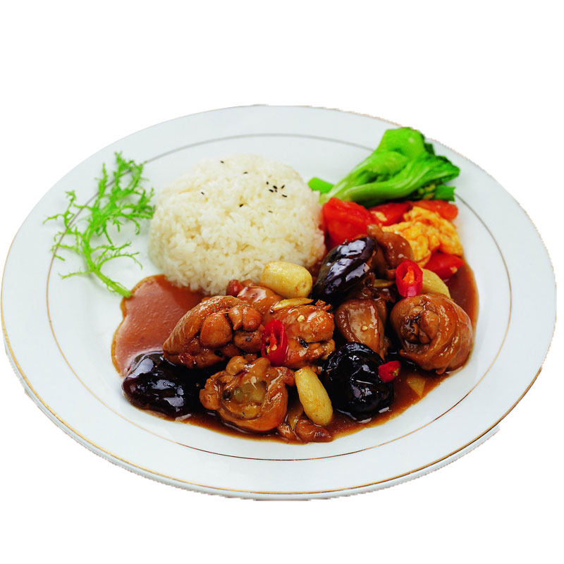 Fast-food-paket – gedämpftes, gedünstetes und gekochtes shiitake ...
